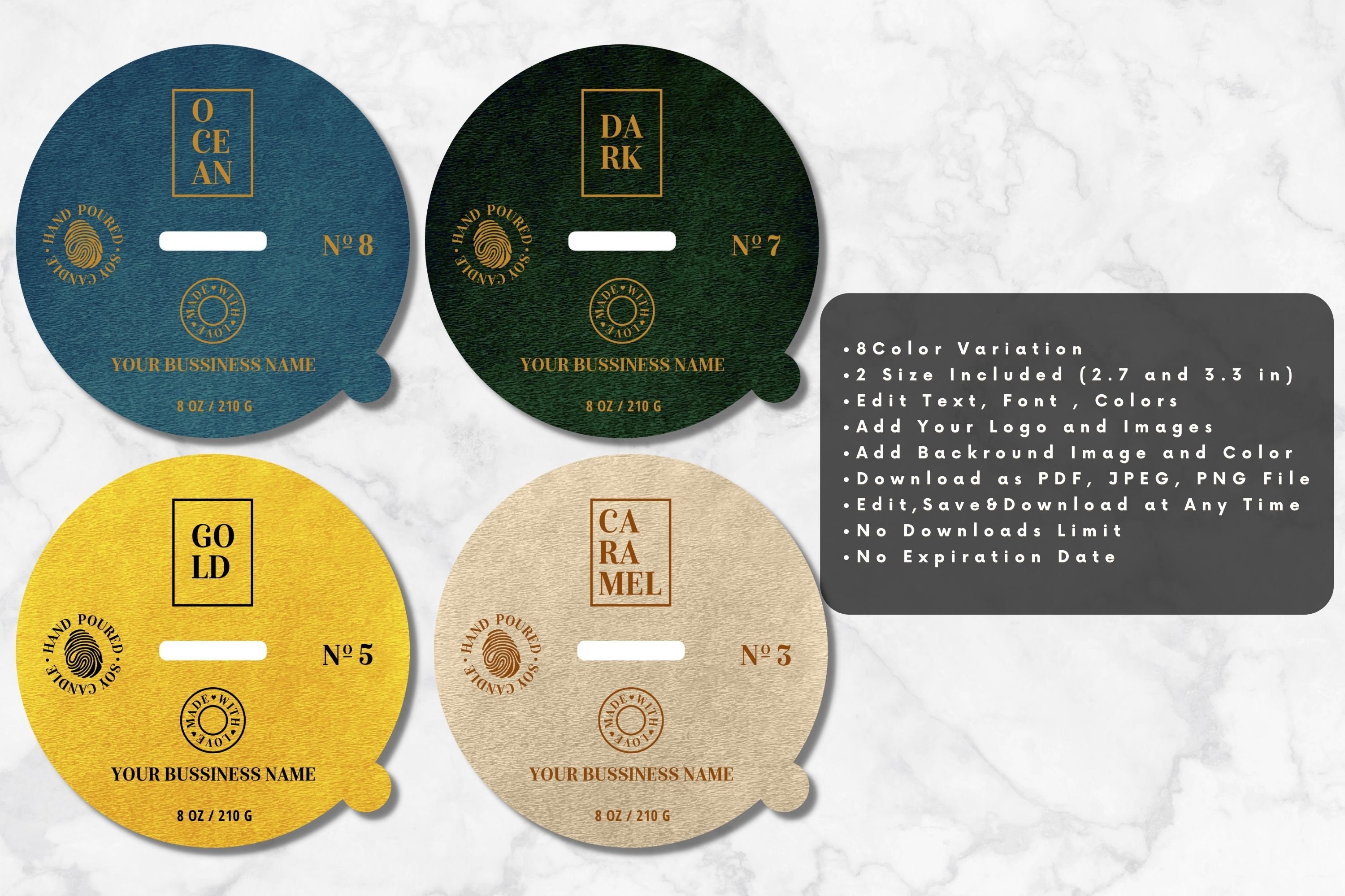 Minimalist Candle Dust Covers Template, Editable Dust Cover Design ...