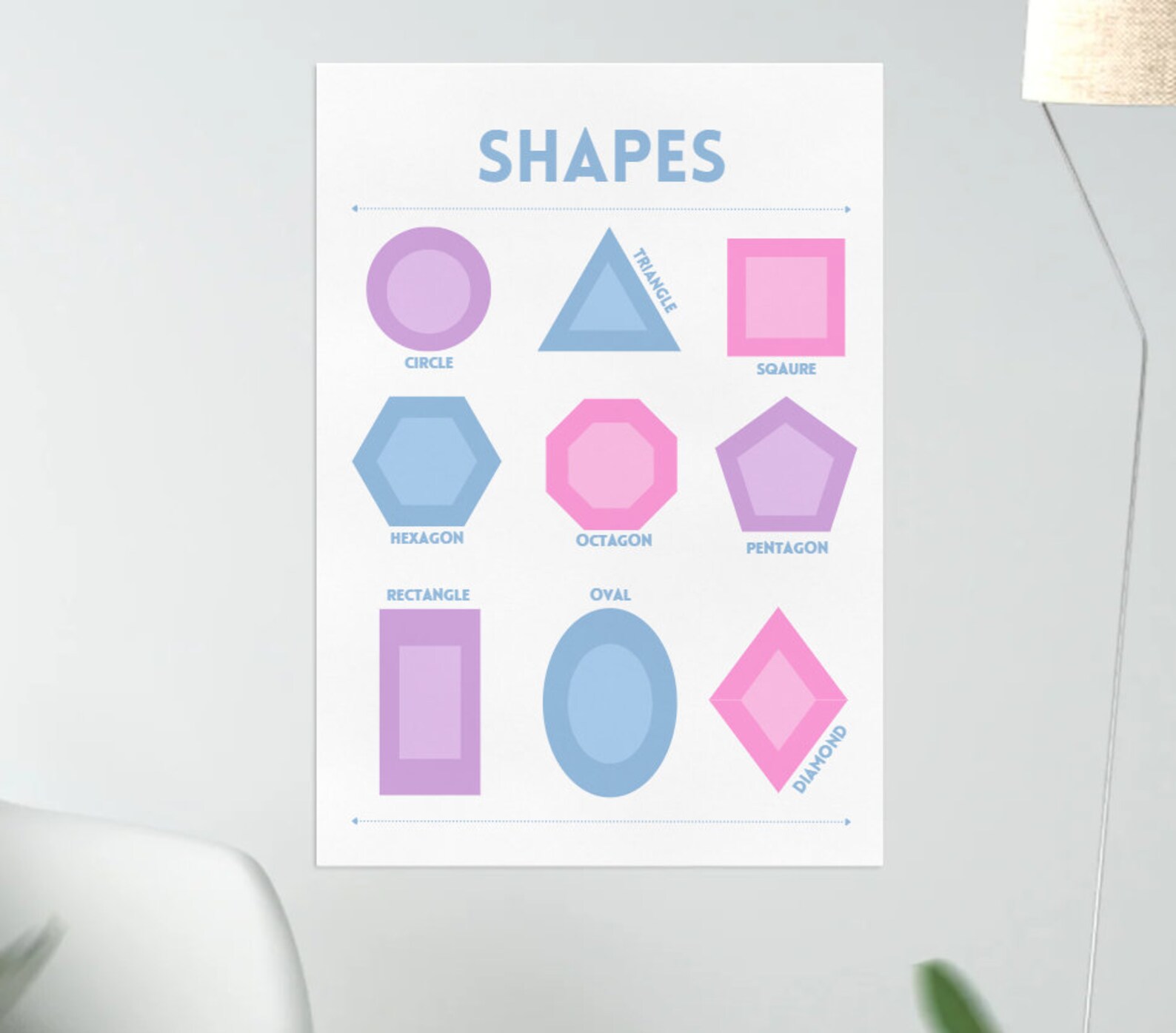 Shapes Chart Printable Wall Art, Educational Print, Classroom Wall Art ...