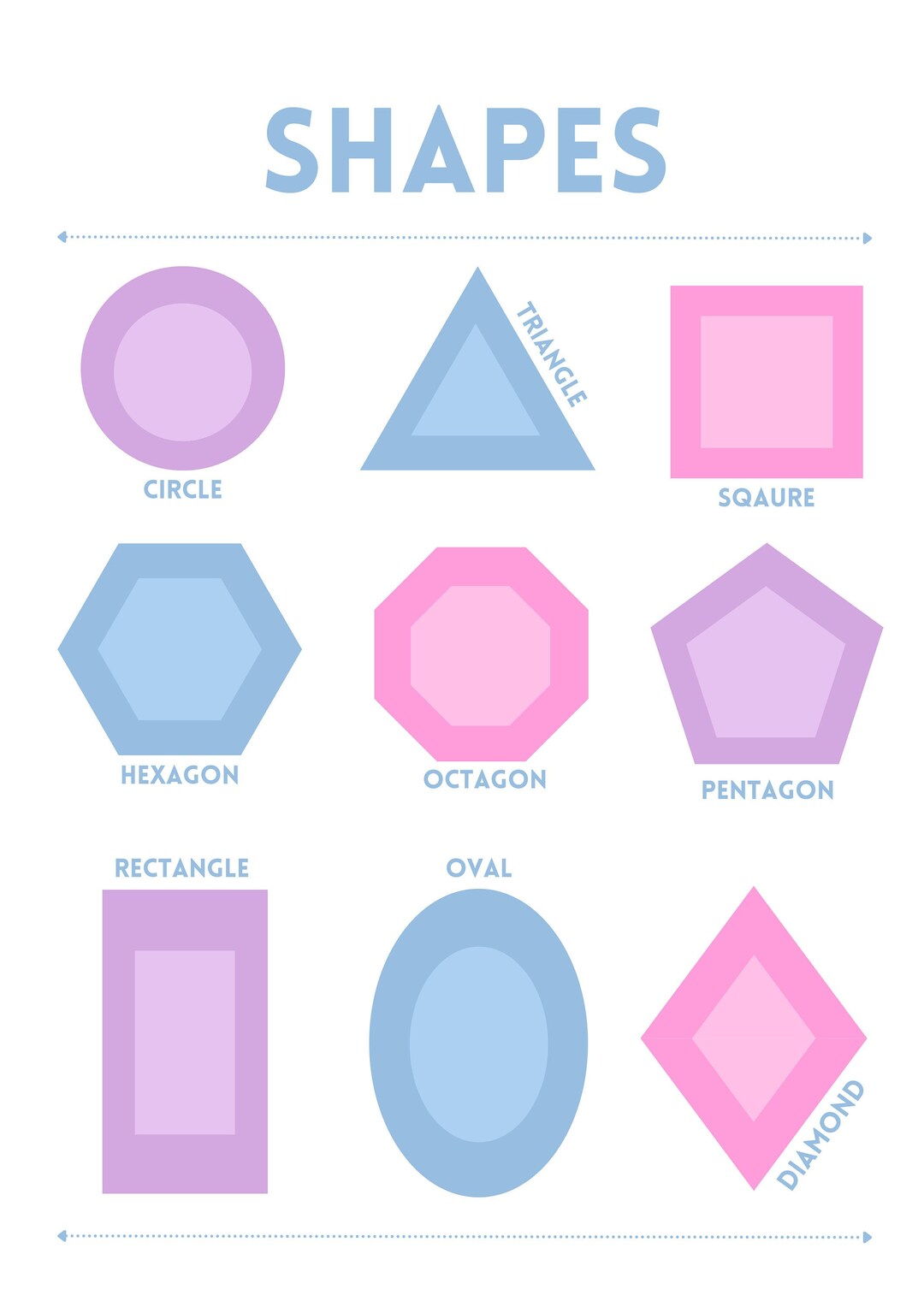 Shapes Chart Printable Wall Art, Educational Print, Classroom Wall Art ...