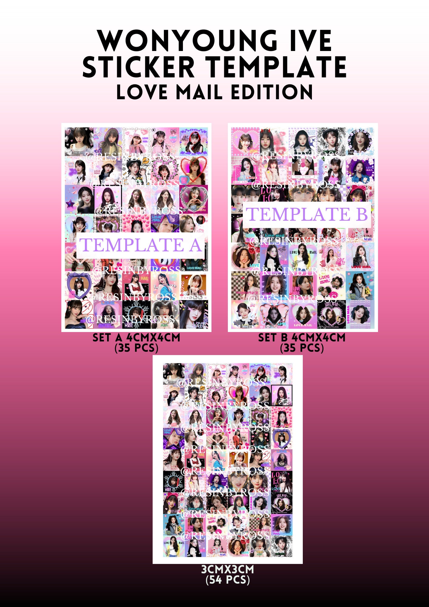 Wonyoung IVE Sticker Template Love Mail SET A - Etsy