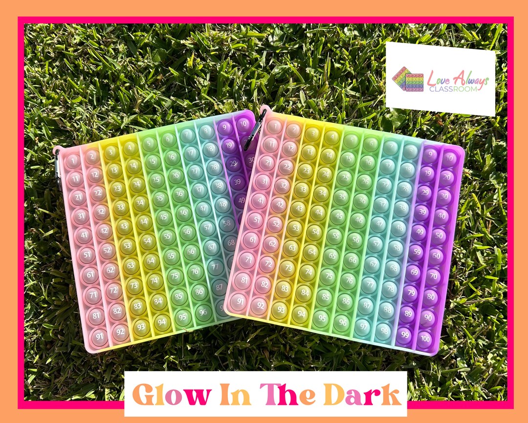 Glow in the Dark - Pop It, Hundreds Chart, Montessori, Hundred Frame ...