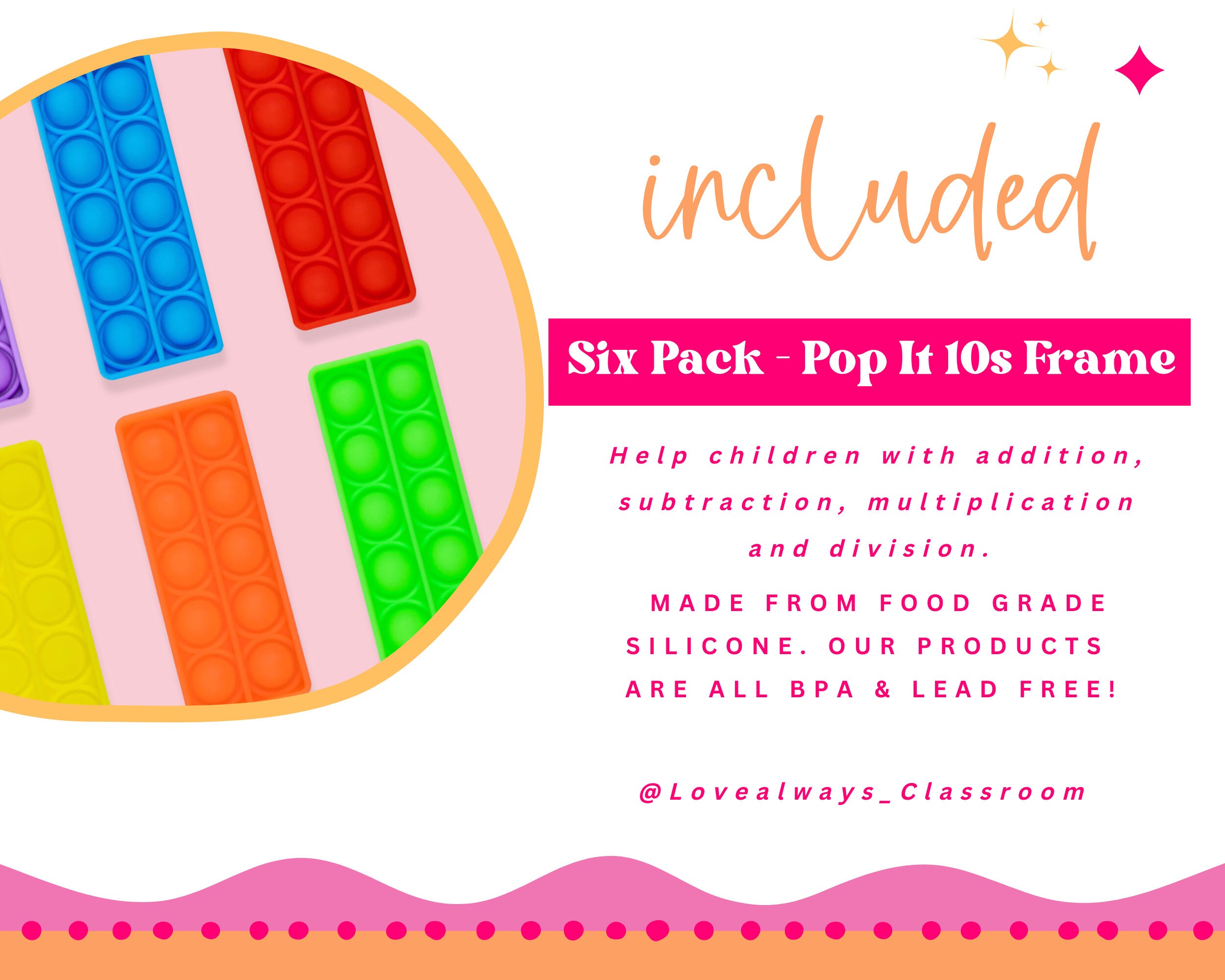 RAINBOW PACK - SIX, 10, Tens Frames, Bubble Board, Pop Its, Back to ...