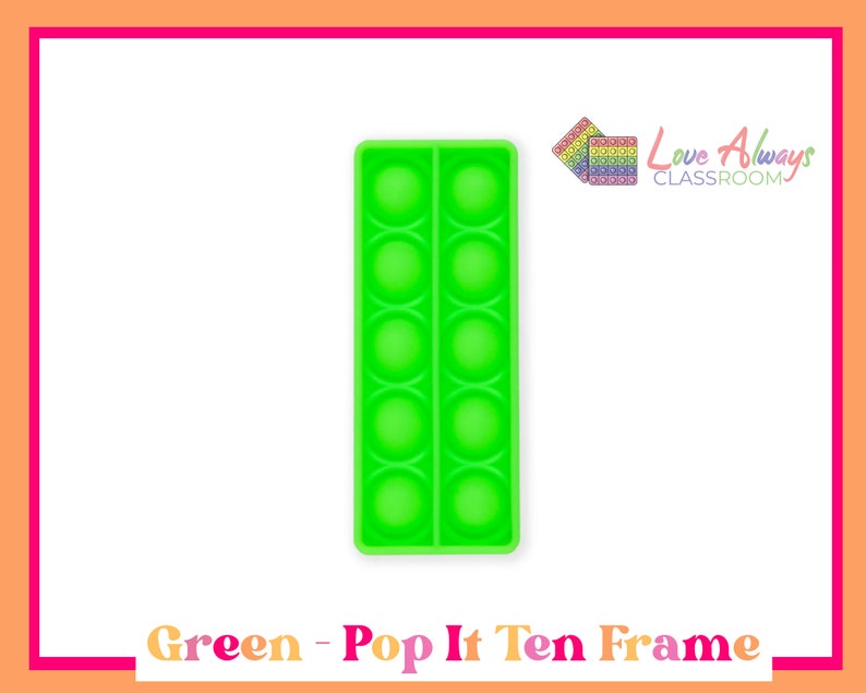 Green Silicone Pop It Ten Frame: Montessori Math Manipulative - Etsy