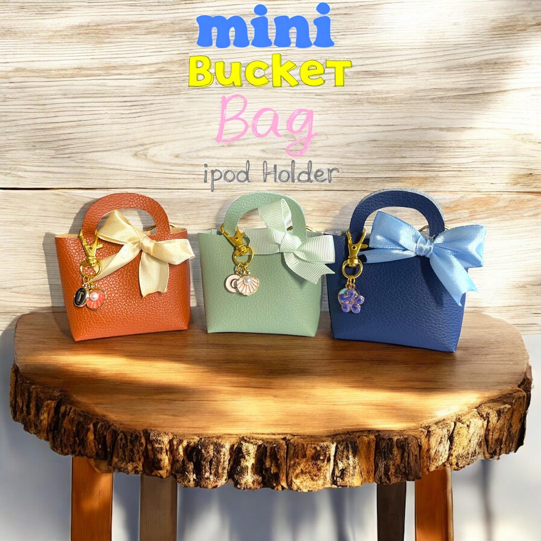 Cute Mini Bag Charm, Mini Faux Leather Tote Bag Ipod/earphone Holder ...
