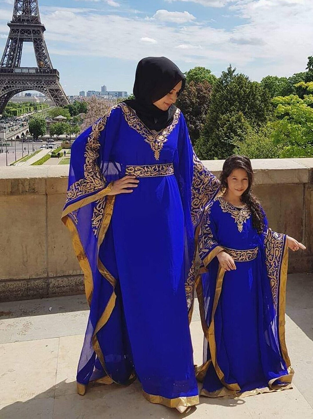 EID Speical Royal Girls Dress Kids Abaya Moroccan Caftan Kids Jelabiya ...