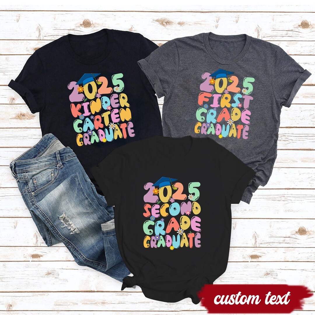 Personalized Kindergarten Graduation 2025 Shirt, Boy Girl Graduation ...