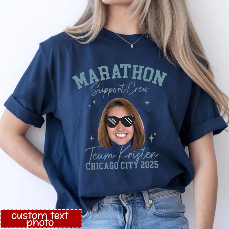 Customized Runner Team With Photo of Runners Face Shirt, Marathon ...
