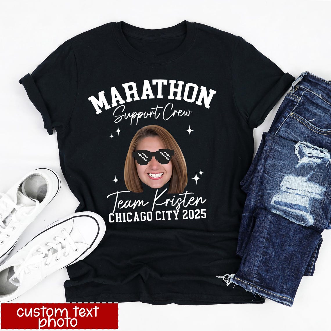 Customized Runner Team With Photo of Runners Face Shirt, Marathon ...