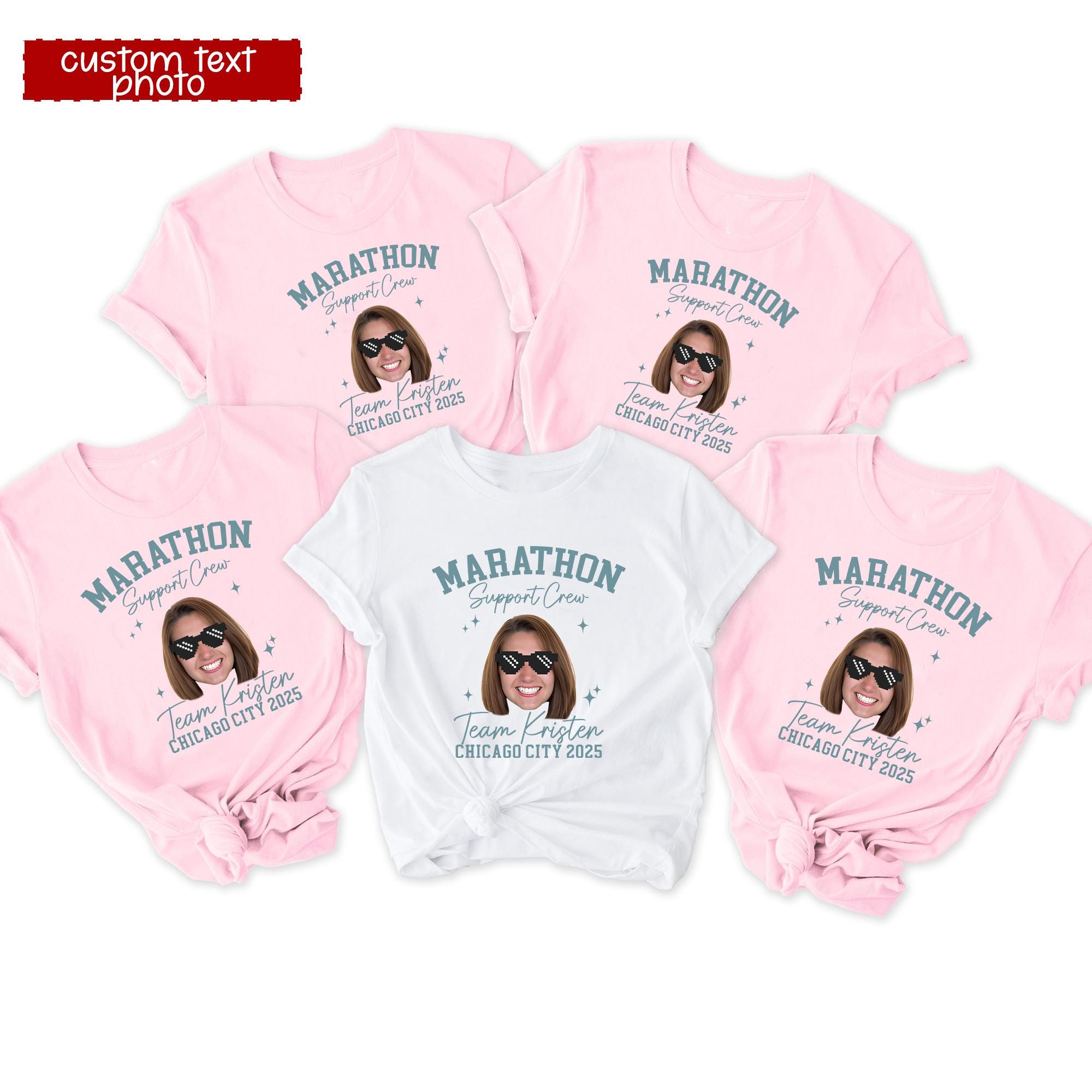 Customized Runner Team With Photo of Runners Face Shirt, Marathon ...
