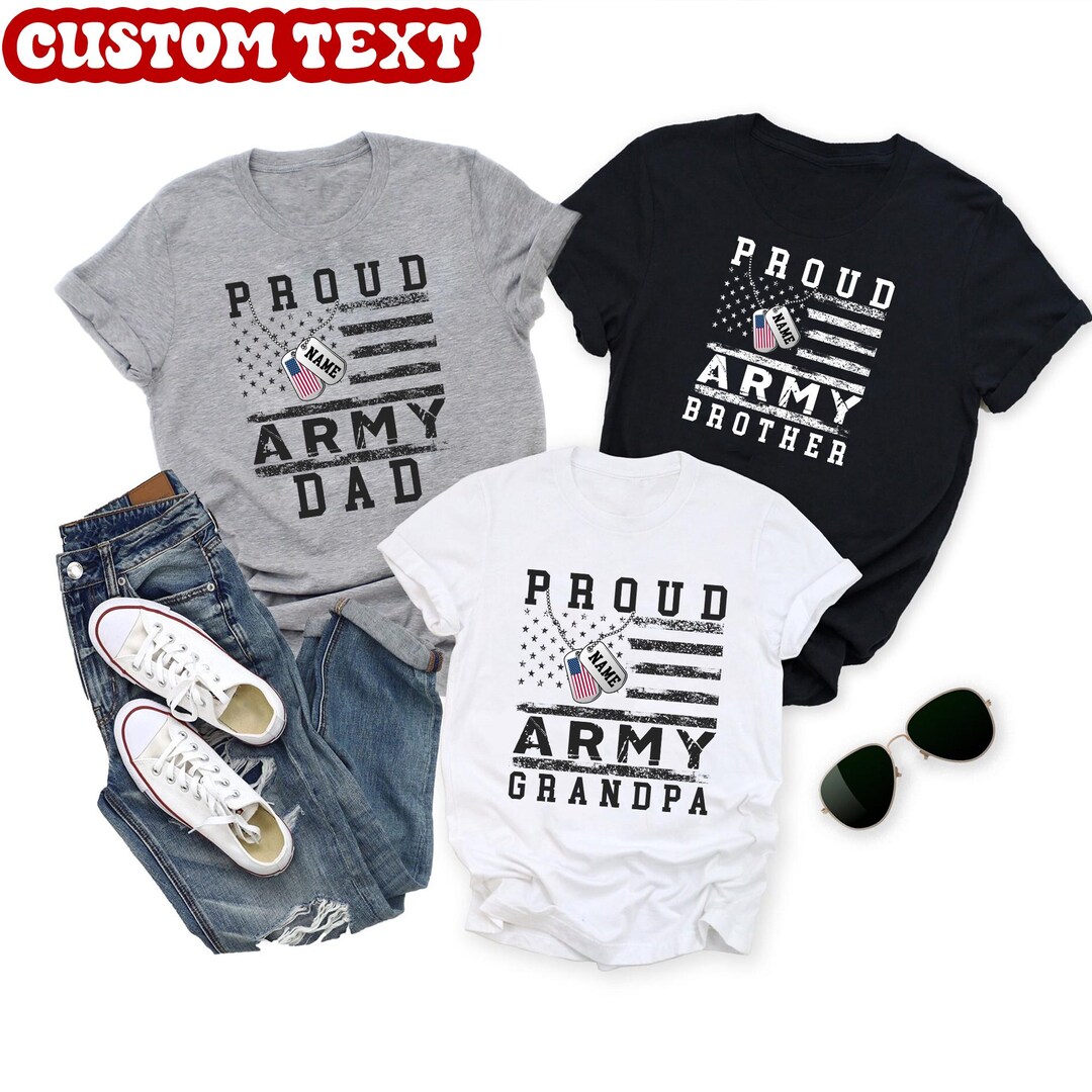 Personalized Proud Army Family Shirts, Custom Name USA Army Shirt ...