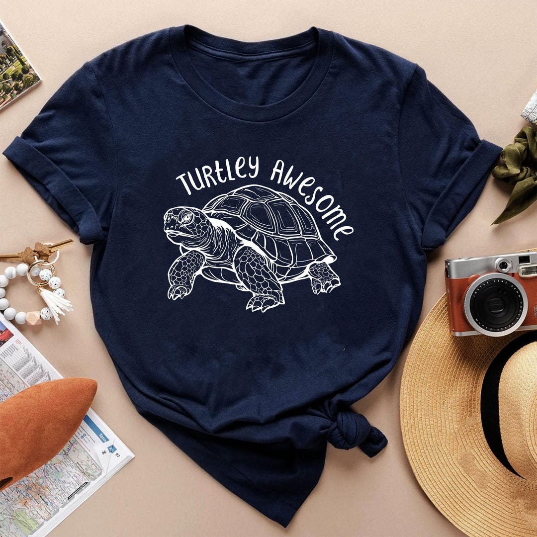 Turtley Awesome Shirt, Funny Turtle T-shirt, Retro Wild Animal Outfit ...