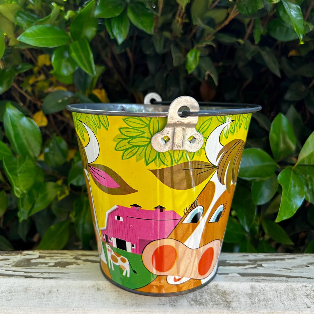 Vintage 1950’s-1960’s Chein Sand Pail Bucket Tin Litho Sand/beach Toy ...