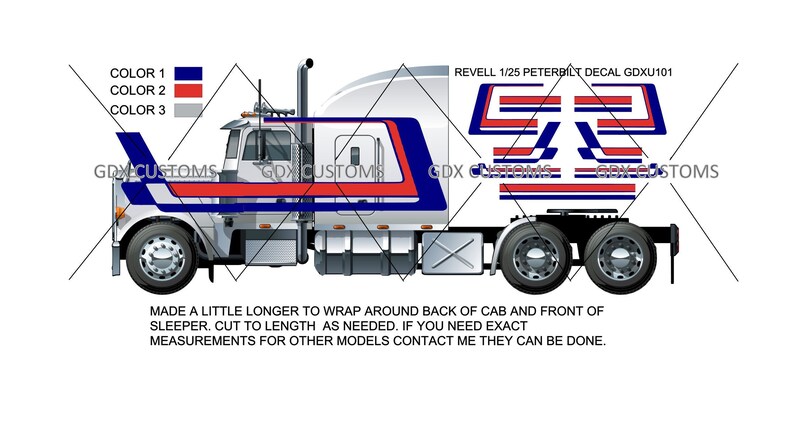 Custom Model Decal 1/25 Peterbilt Truck | Etsy