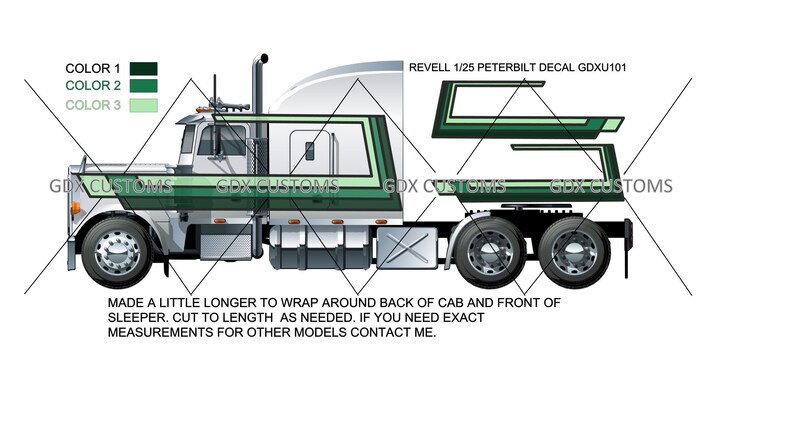 Custom Model Decal 1/25 Peterbilt Truck | Etsy