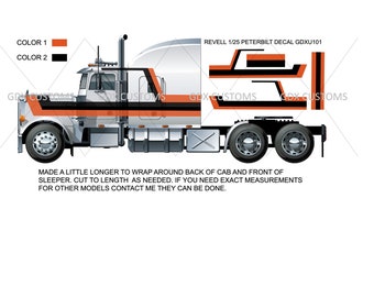 Custom Model Decal 1/25 Peterbilt Truck | Etsy