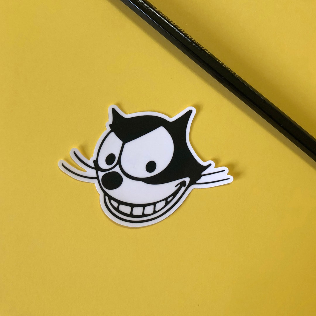 Felix the Cat Face Cartoon Die Cut Sticker | Handmade Waterproof Laptop ...