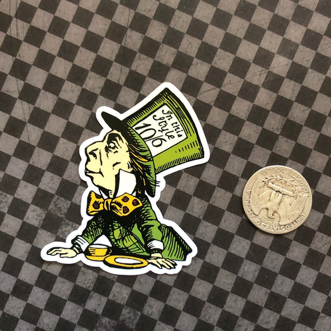 Mad Hatter Alice in Wonderland Handmade Die Cut Sticker Decal ...