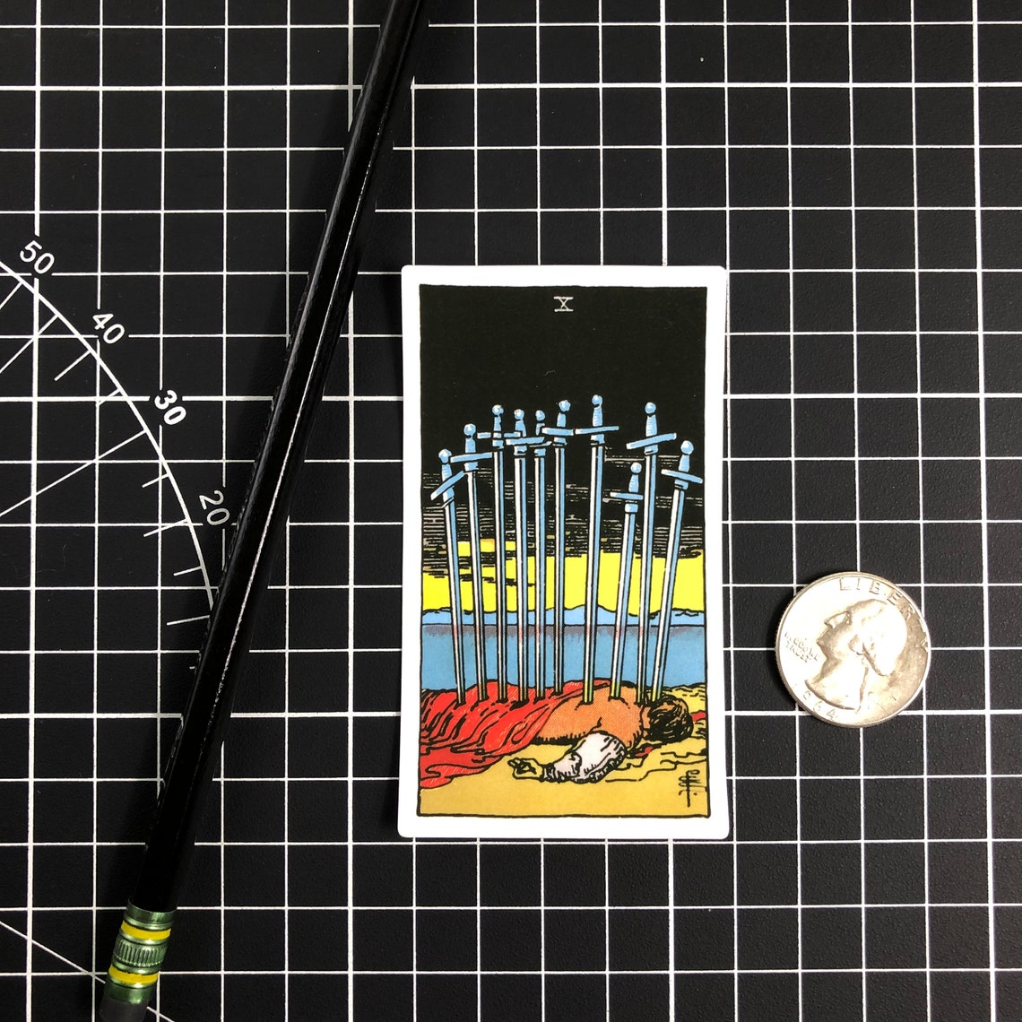 The Ten of Swords Sticker Minor Arcana Pip Card Rider Waite | Etsy