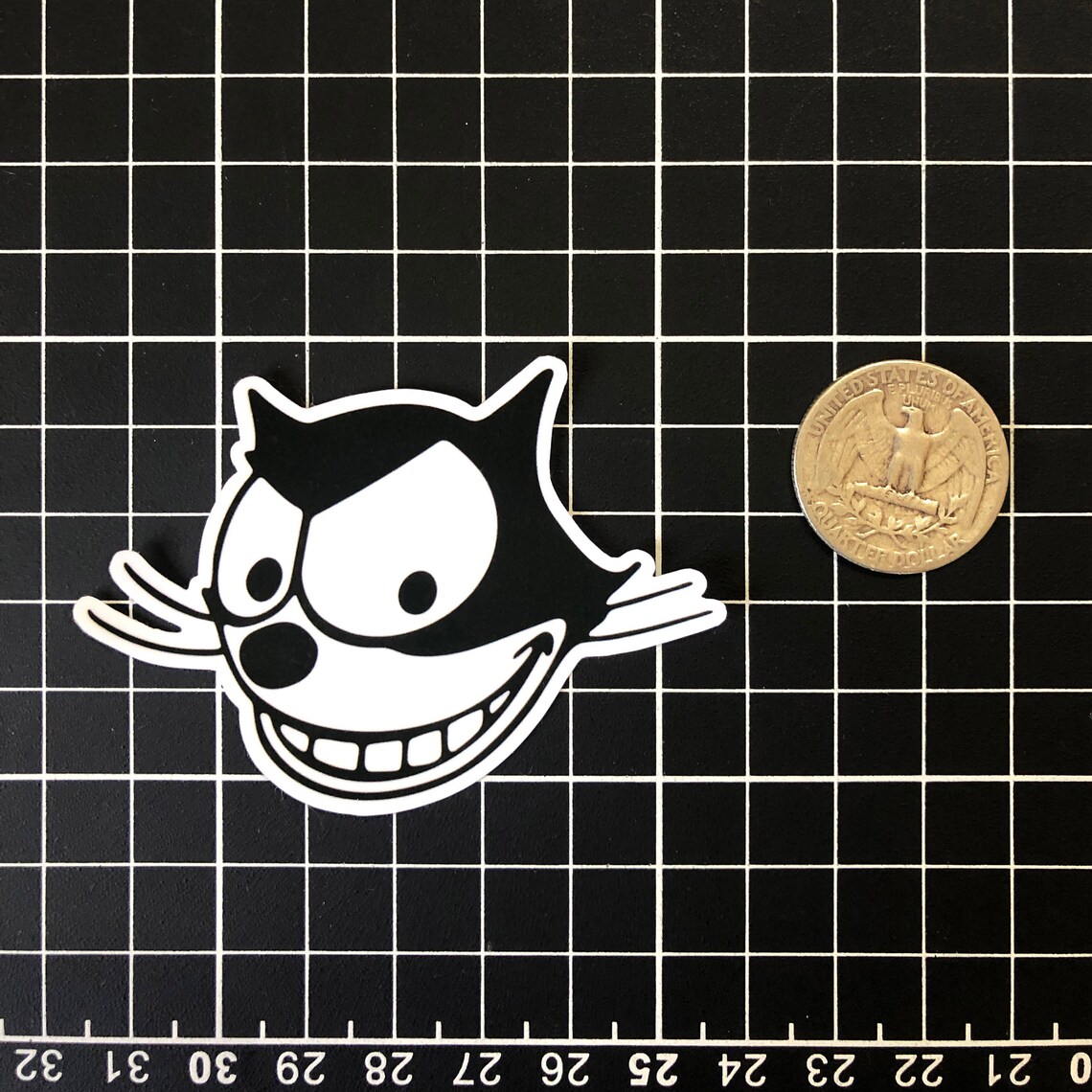 Felix the Cat Face Cartoon Die Cut Sticker Handmade - Etsy