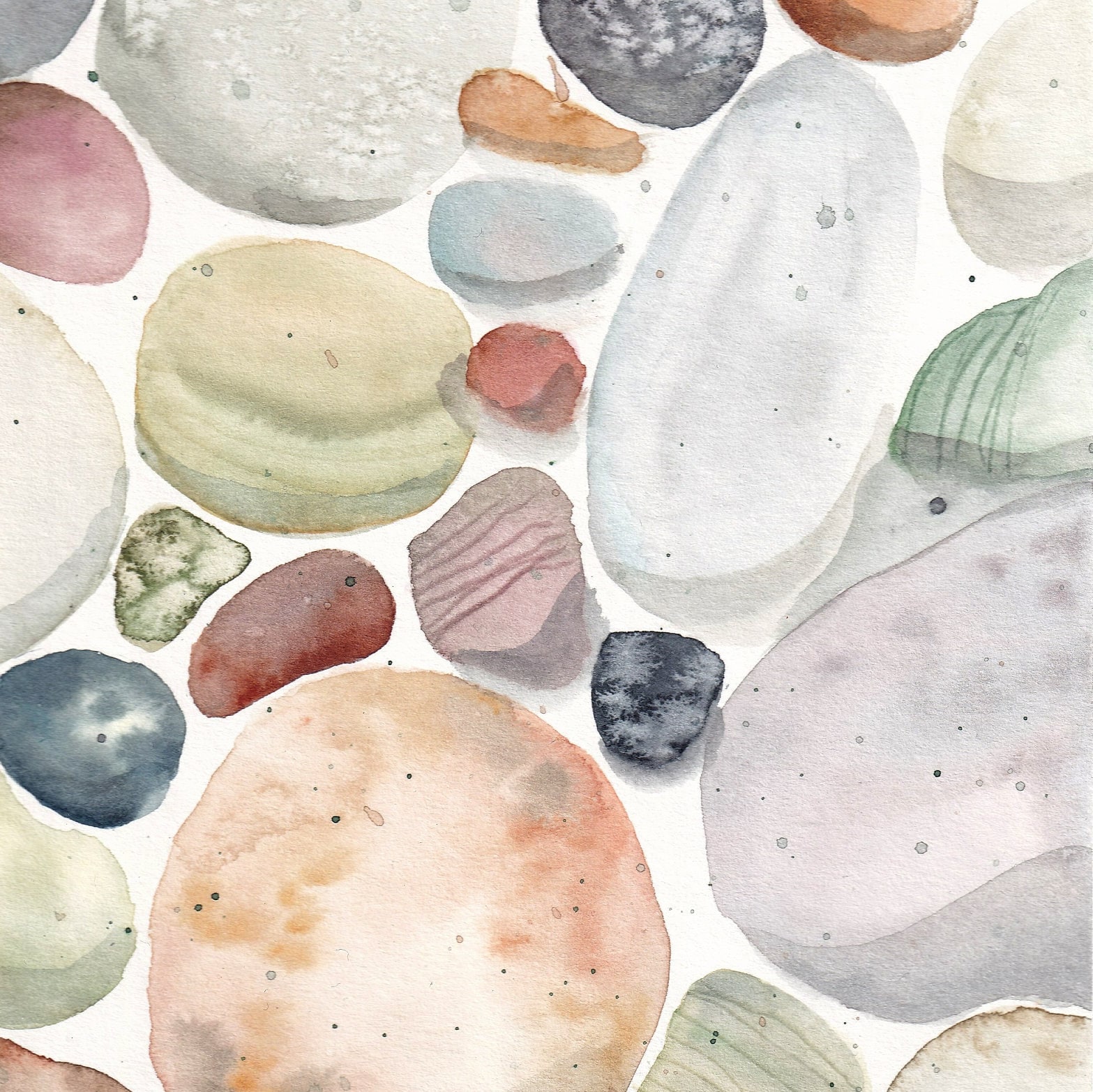 Pebbles - Original Watercolour - Etsy