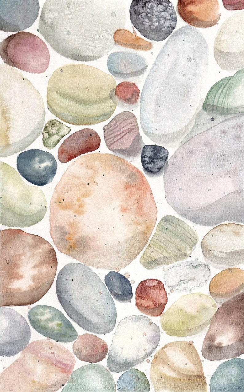 Pebbles - Original Watercolour - Etsy
