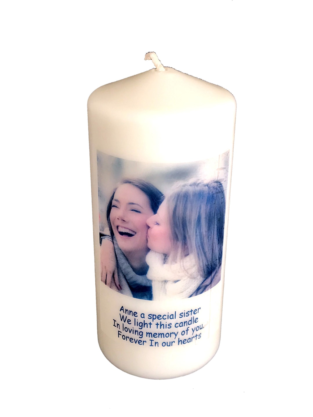 Personalised Memorial Candle With Photo and Message to Light in Memory ...
