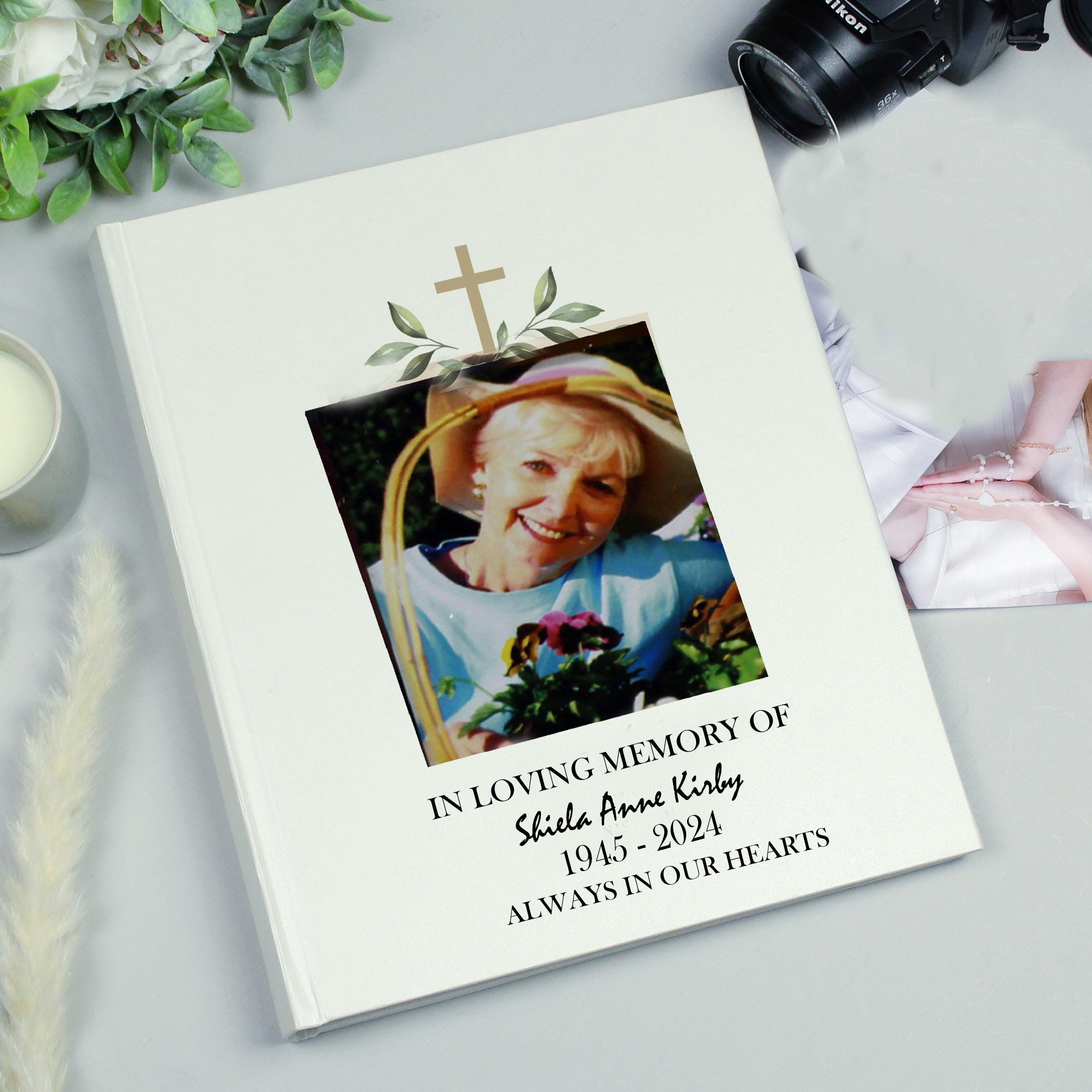 IN LOVING MEMORY Personalised Condolence Book With Photo and Text - Etsy