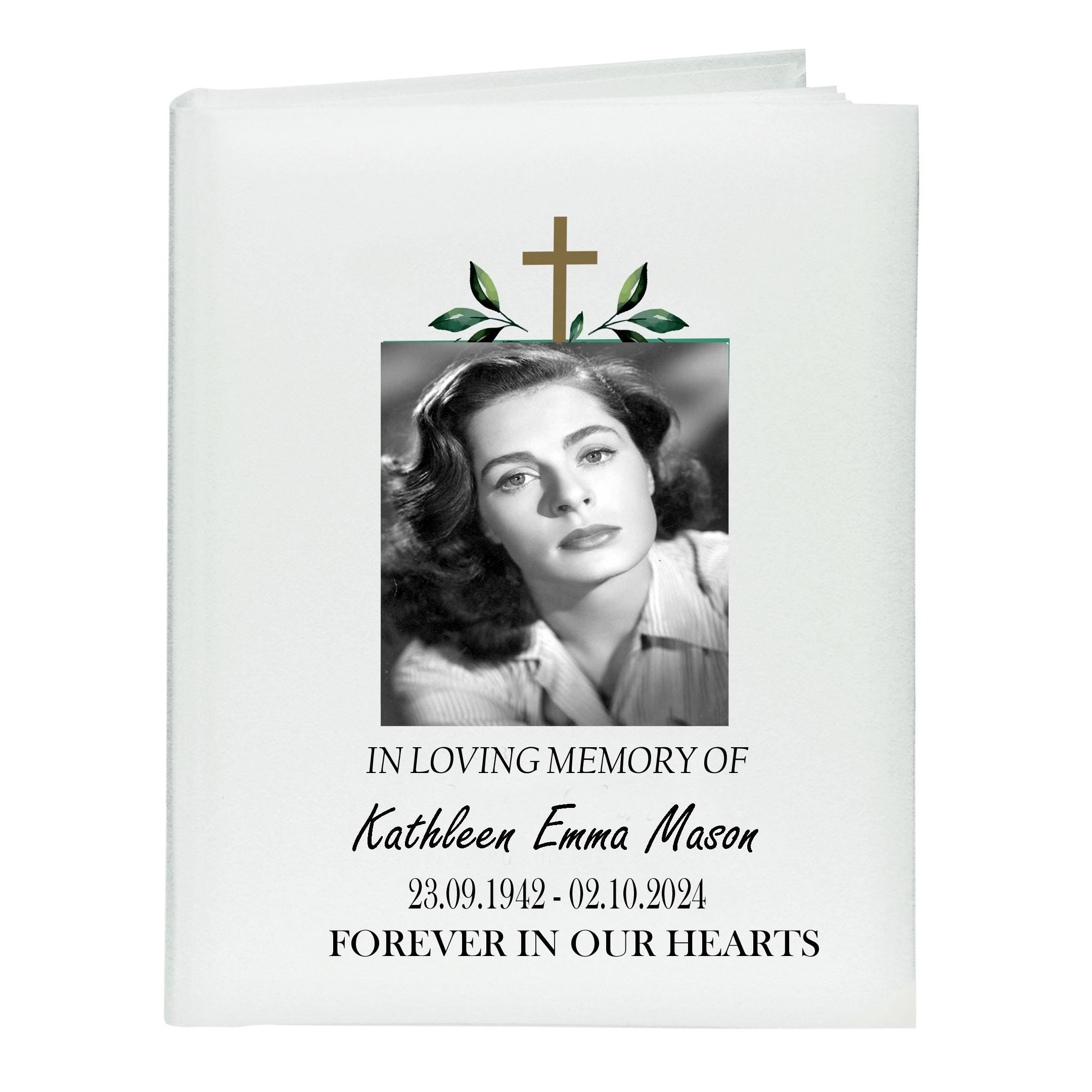 IN LOVING MEMORY Personalised Condolence Book With Photo and Text - Etsy