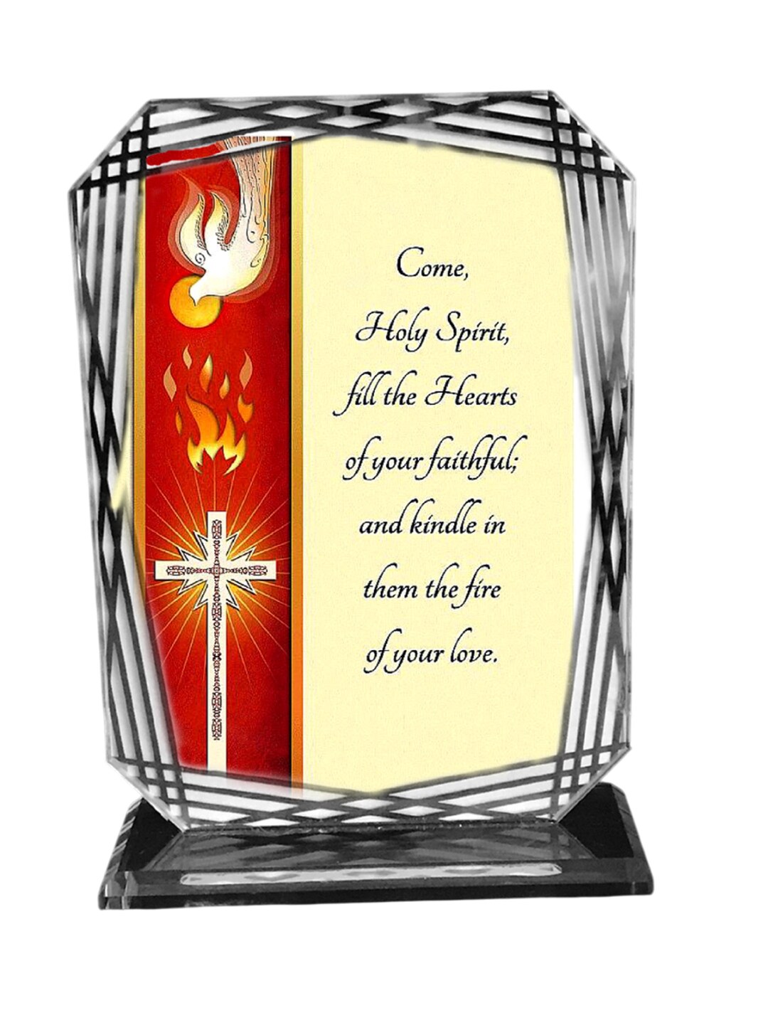 Confirmation Hand Cut Glass Plaque With Holy Spirit Prayer Keepsake by ...