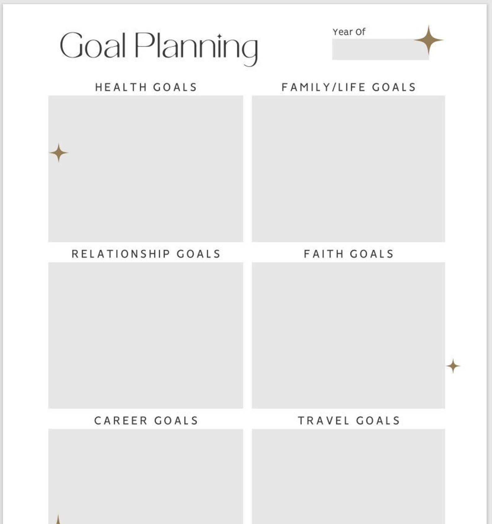 Printable Goal Planning Worksheet – Modern Star – Letter Size - Etsy