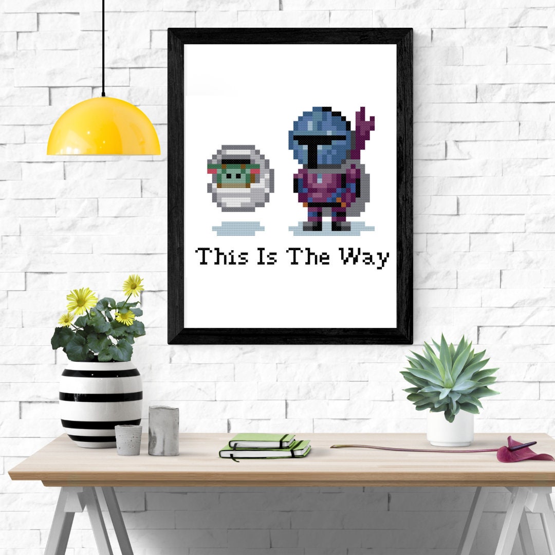 The Mandalorian Pixel Art Cross Stitch Design Pattern Instant PDF ...