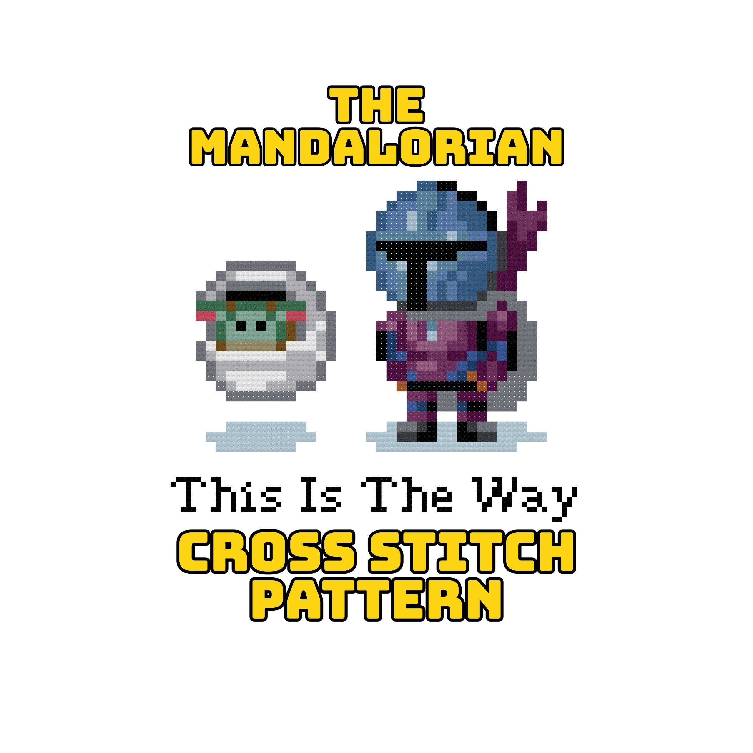 The Mandalorian Pixel Art Cross Stitch Design Pattern Instant PDF ...