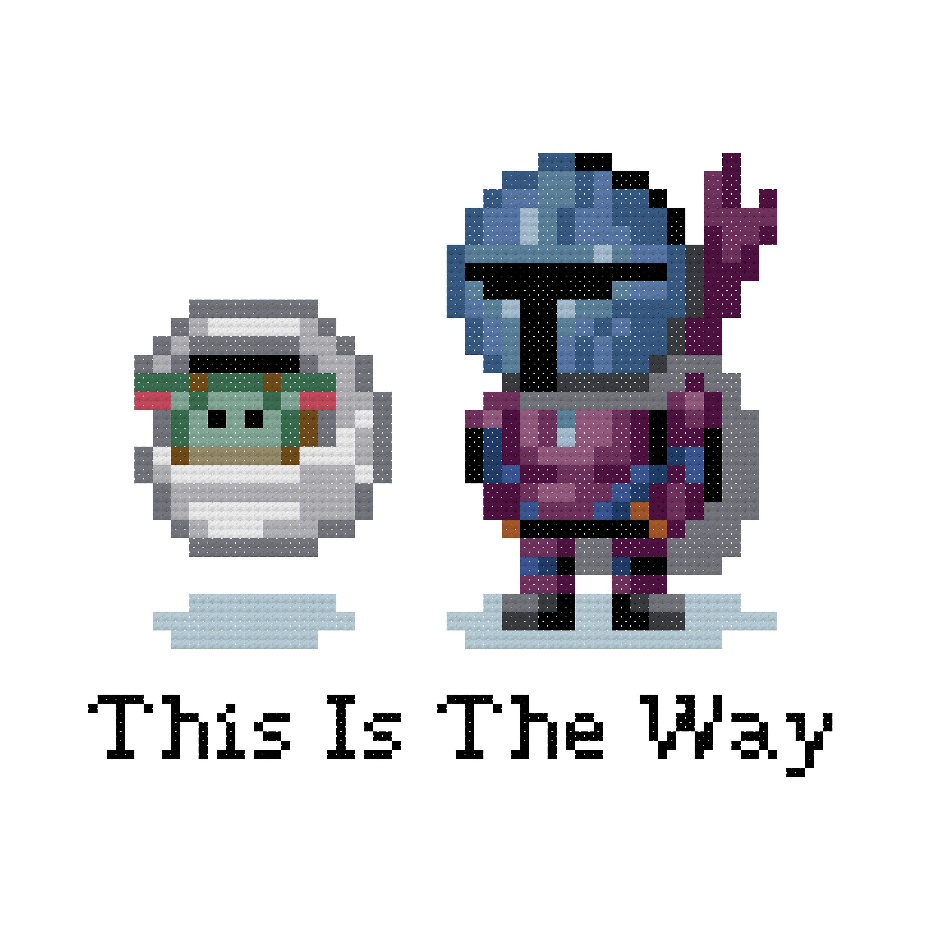 The Mandalorian Pixel Art Cross Stitch Design Pattern Instant PDF ...