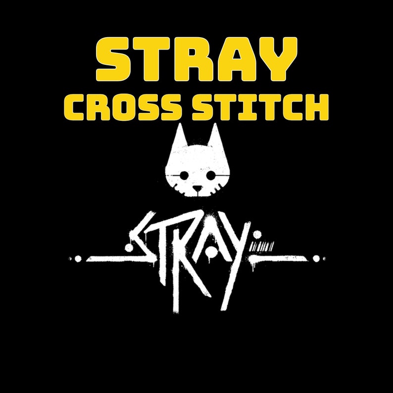 Stray Logo Cross Stitch Pixel Art Pattern Stray Video Game Instant ...