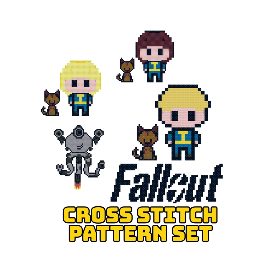 Fallout TV Show Video Game Cross Stitch Pattern Set Bundle Instant ...