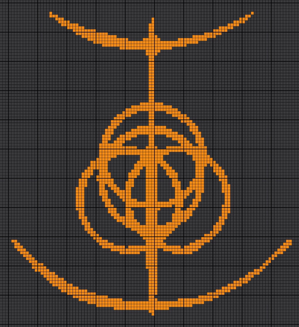 Elden Ring Cross Stitch Pixel Art Pattern Elden Ring Logo - Etsy UK