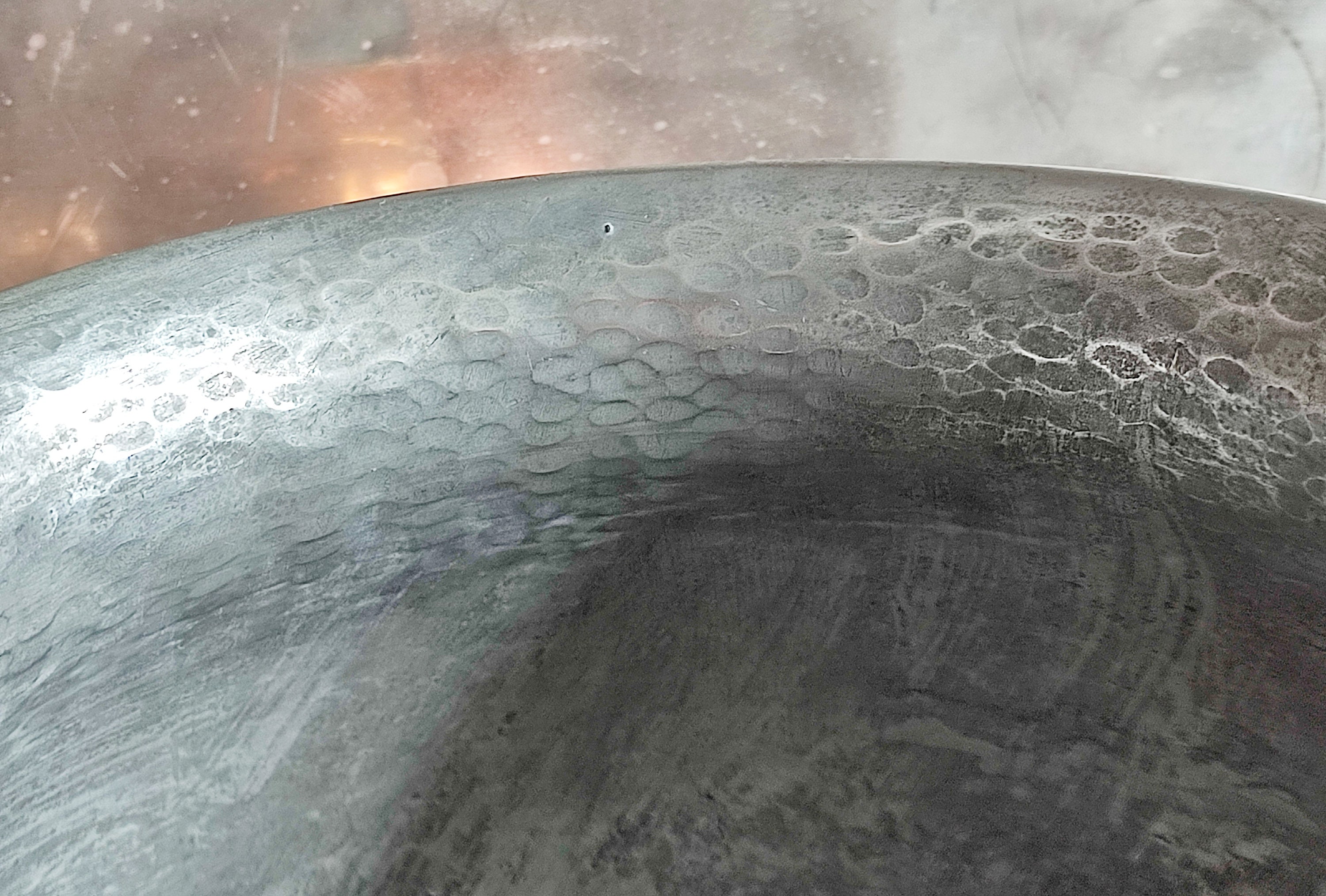 Copper Hammered Kettle Planter Extra Large Copper Planter With Brass ...