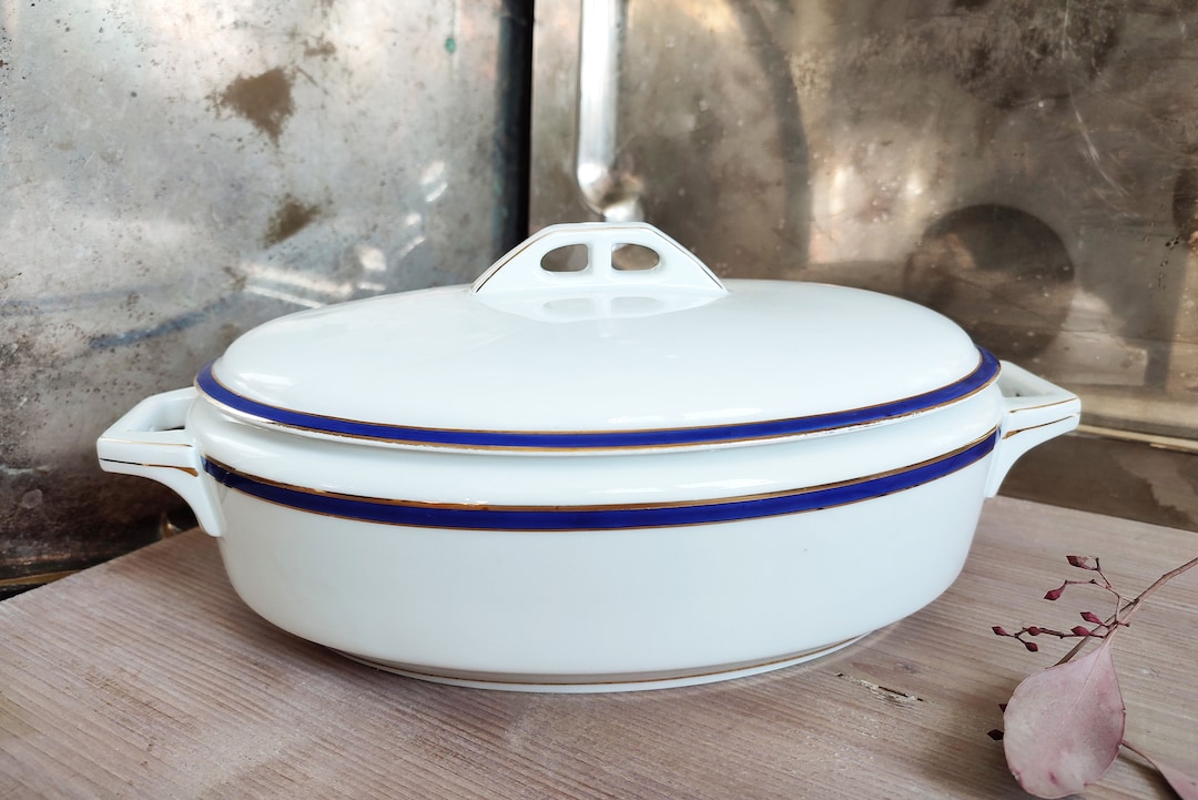 ART DECO Small Antique Soup Tureen Food Serving Cobalt Blue - Etsy