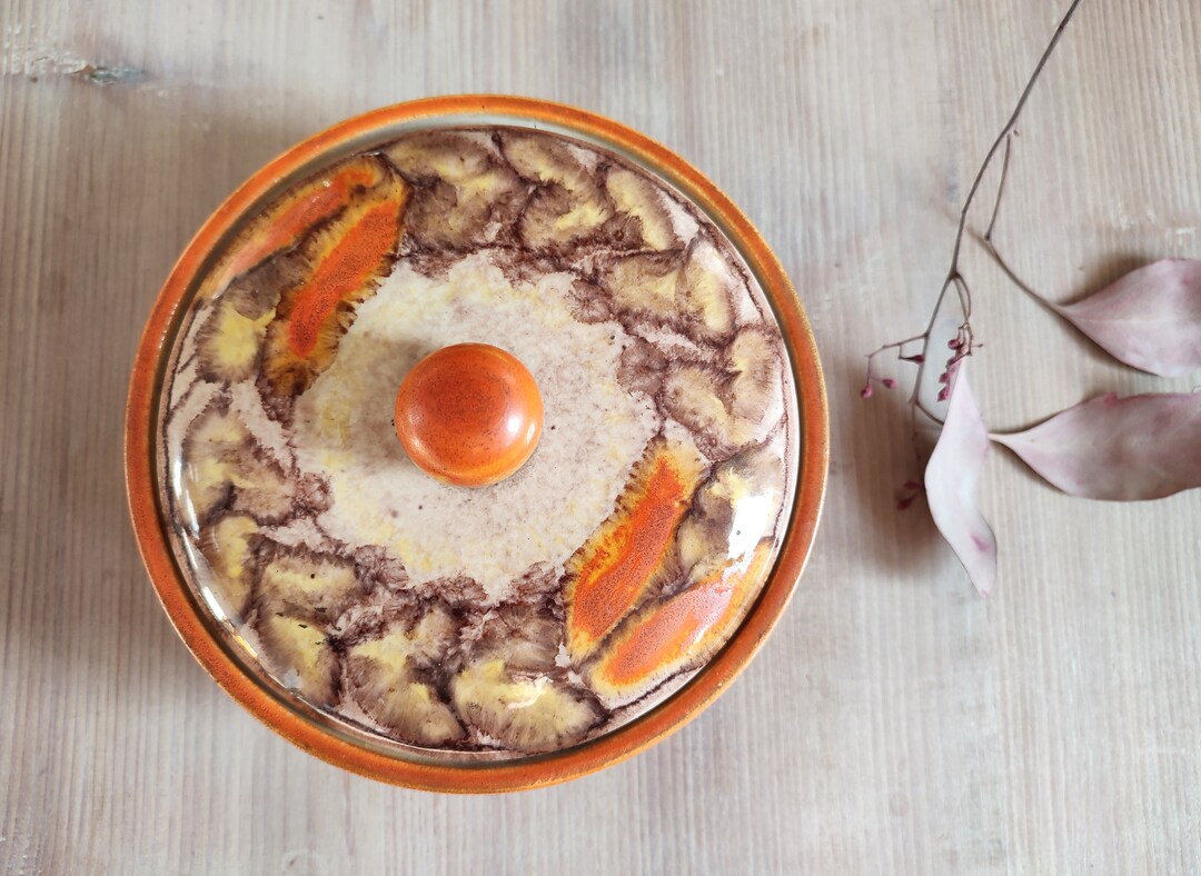 Schmuckdose Mit Deckel in Orange Gelb Beige Fat Lava - Etsy
