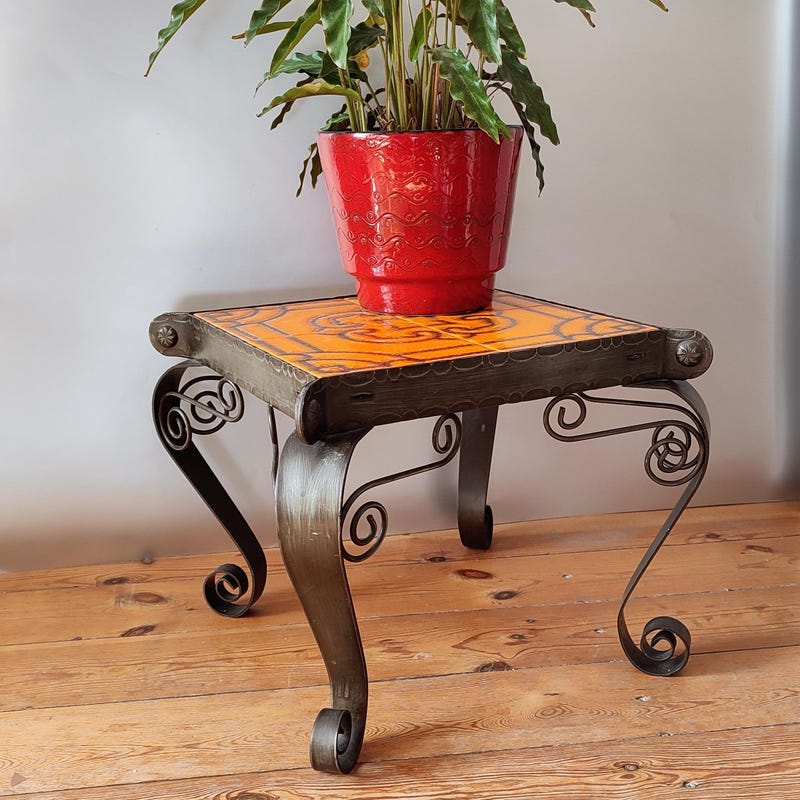 Orange Side Table - Etsy
