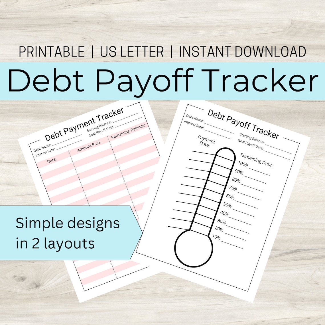 Debt Payoff Tracker Printable Debt Tracker Debt Payment Tracker Debt ...