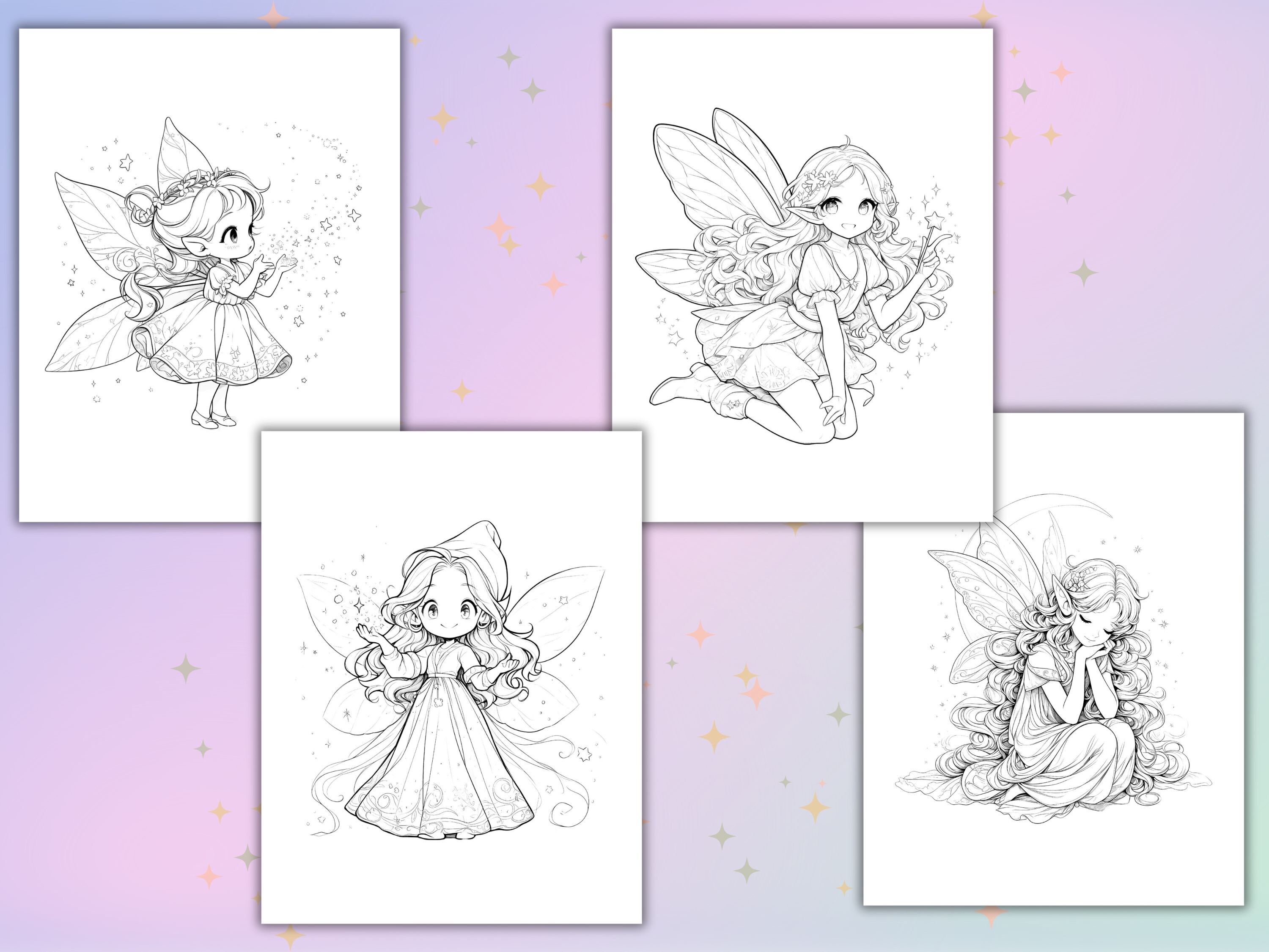Whimsical Fairy Coloring Pages, Cute Fairies, Fairy Houses, Butterflies ...