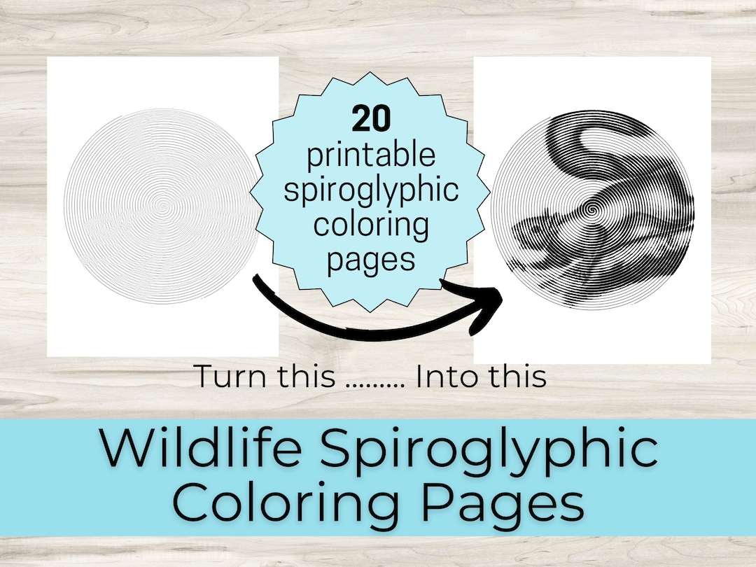 20 Spiroglyphic Wildlife Coloring Pages, Relax With Cute Animal Spiral ...