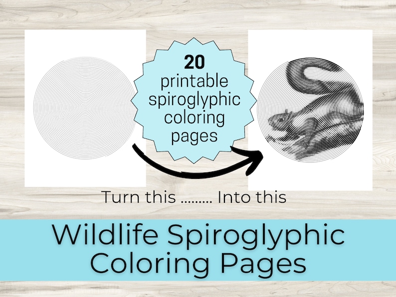 20 Spiroglyphic Wildlife Coloring Pages, Relax With Cute Animal Spiral ...