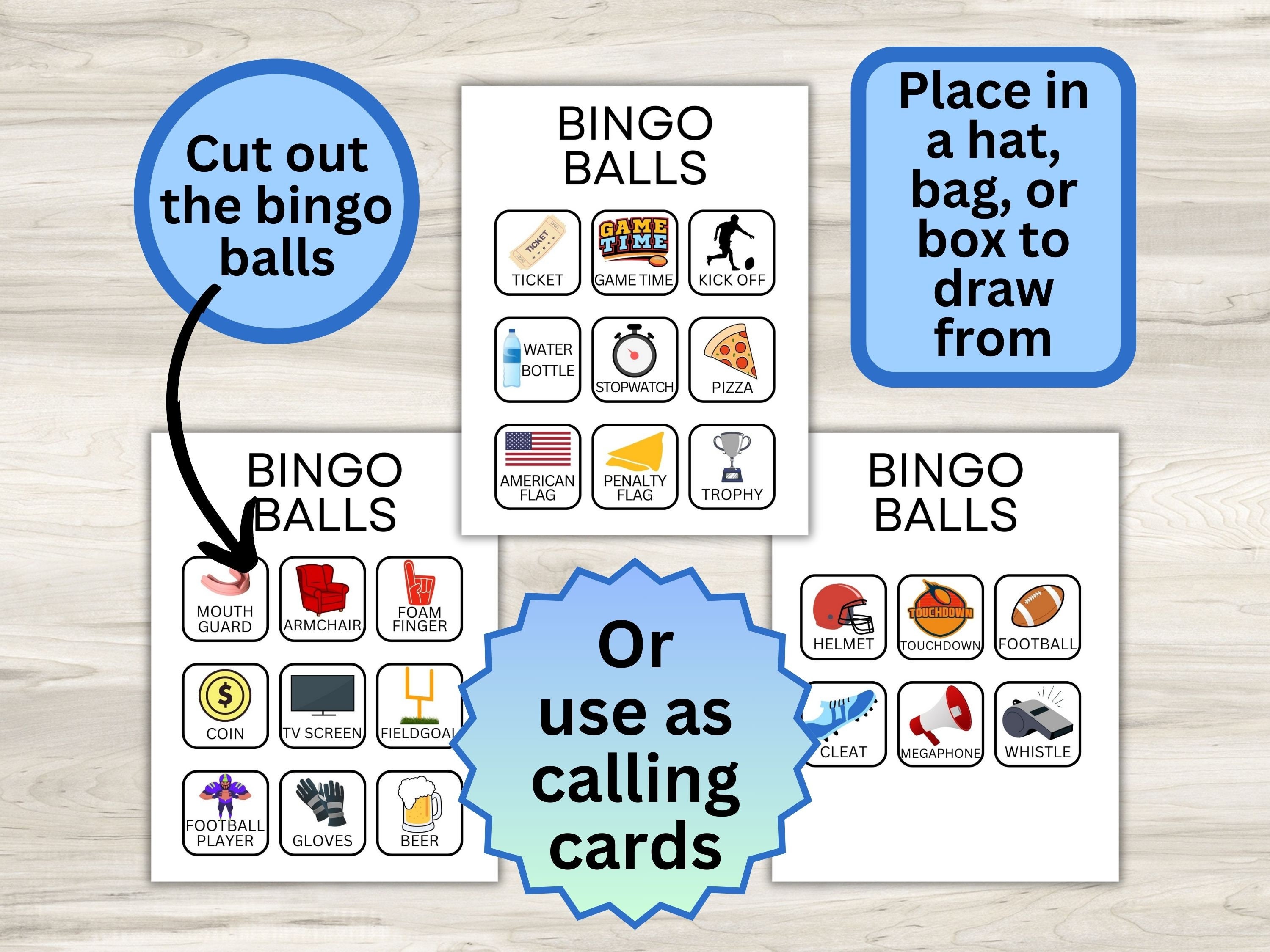 Super Bowl Printable Bingo Game, 25 Superbowl Bingo Cards, Includes ...