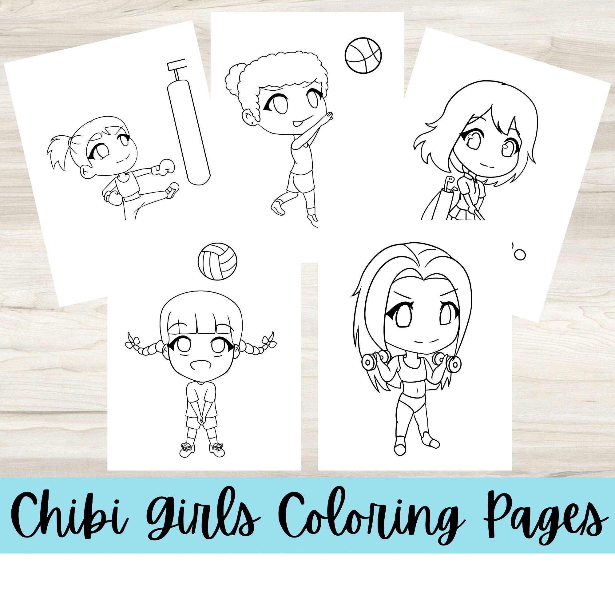 Chibi Girls Coloring Pages, 30 Printable Chibi Coloring Pages, Coloring ...
