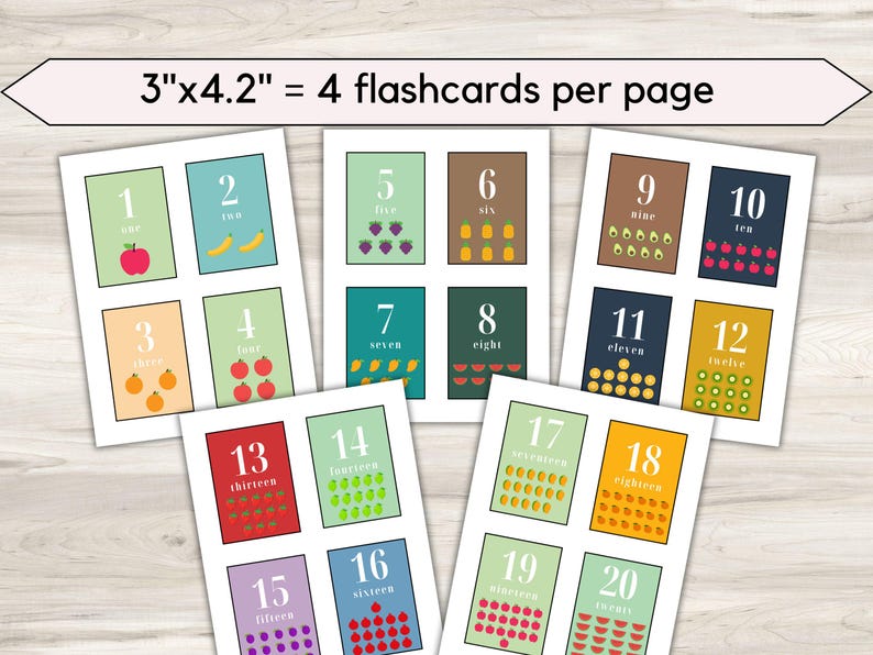 Number Flashcards, Montessori Printable Flashcards, Flashcards for Kids ...