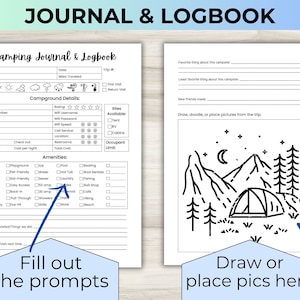 Printable Camping Journal & Logbook Bundle, Meal Planner, Packing List ...