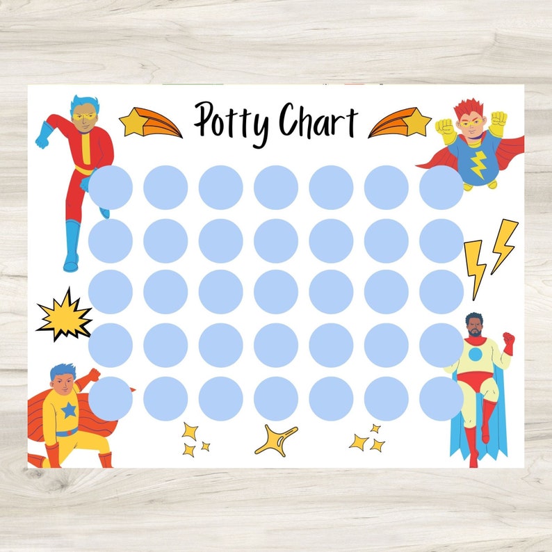 Potty Chart Printable for Kids, Set of 6 Boy Potty Charts, Toddler ...