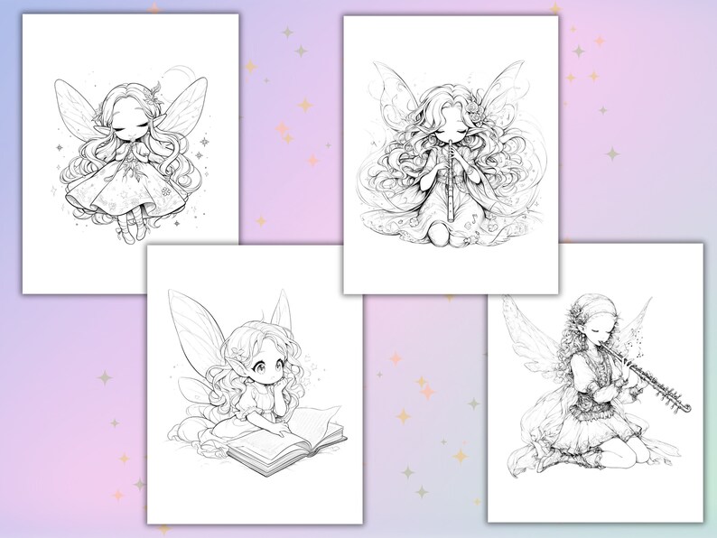 Whimsical Fairy Coloring Pages, Cute Fairies, Fairy Houses, Butterflies ...
